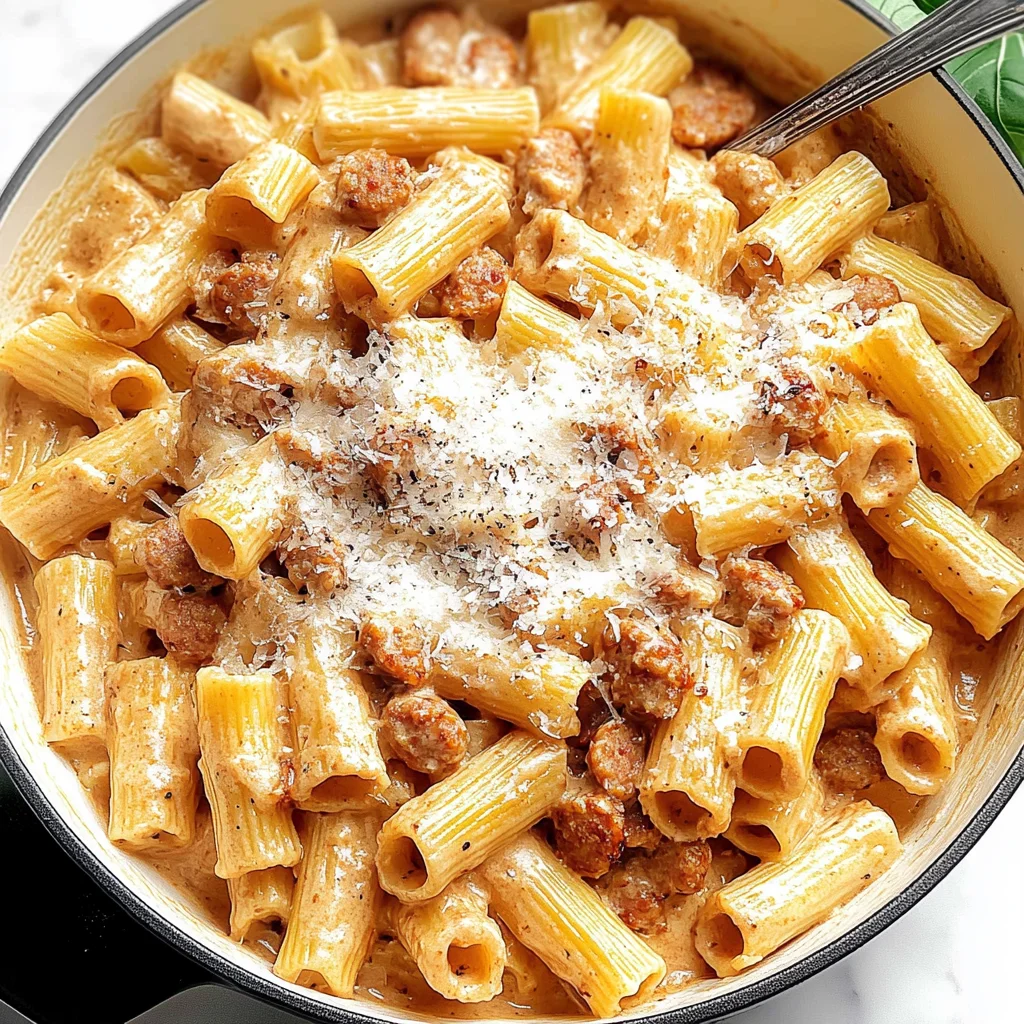 Creamy Sausage Rigatoni Pasta Recipe - Chef and Press