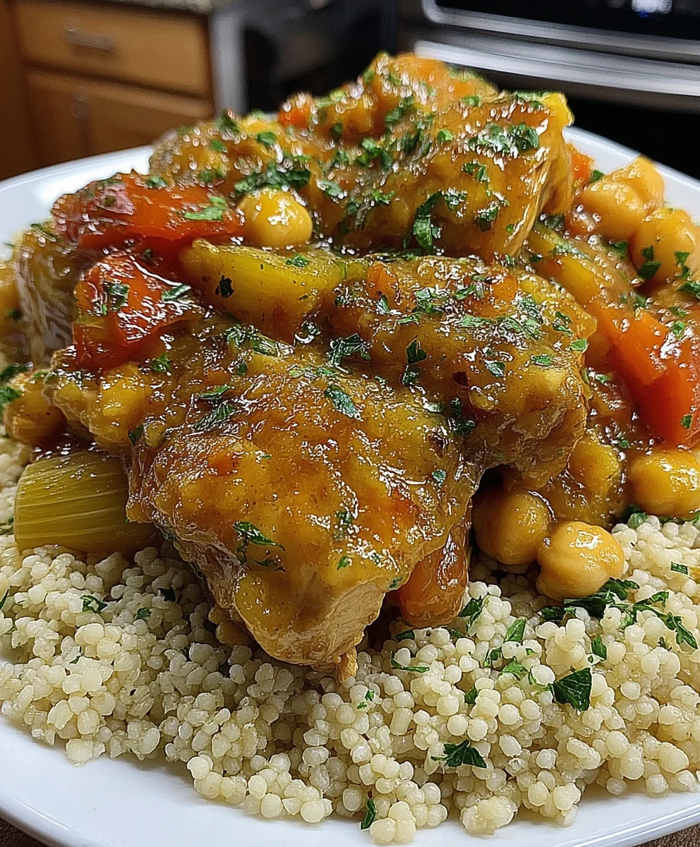 Slow Cooker Moroccan Chicken & Chickpeas - Chef and Press